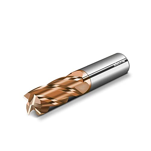 sisona 1/2" Square Nose Carbide End Mill Bits - 4 Flutes，1/2" Diamter，3'' Overall Length - Sharpness，Durable，Smooth Cutting