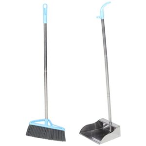 zerodeko 1 set stainless steel trash shovel stainless steel trashcan house brooms for sweeping indoor sweeping shovel tools garden bucket office outdoor stainless steel + plastic