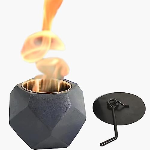 Aobaks Tabletop Fire Pit, Baclcony Fire Pit, Concrete Table Top Fire Pit, Personal Fire Bowl Outdoor Fireplace for Indoor and Outdoor Use.