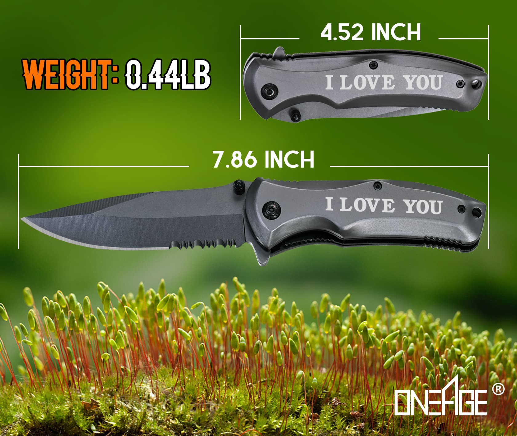 Valentines Day Love Gifts for Him Husband Boyfriend, I LOVE YOU Pocket Knife for Camping Hiking Fishing Hunting, Anniversary Birthday Gifts Idea for Husband from Wife,Gifts for Boyfriend