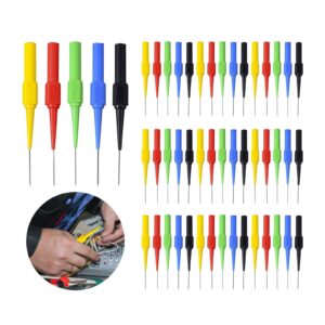 50 pcs test back probe pin, 0.7mm non-destructive insulation wire piercing needle, test probe pins, wire piercing probe insulation back probes for 4mm banana socket plug, car tester