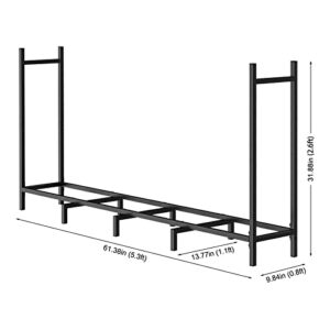 LIANTRAL Firewood Rack Outdoor 5.3Ft Heavy Duty Firewood Rack Stand Log Holder Fireplace Wood Storage Stacker Outside