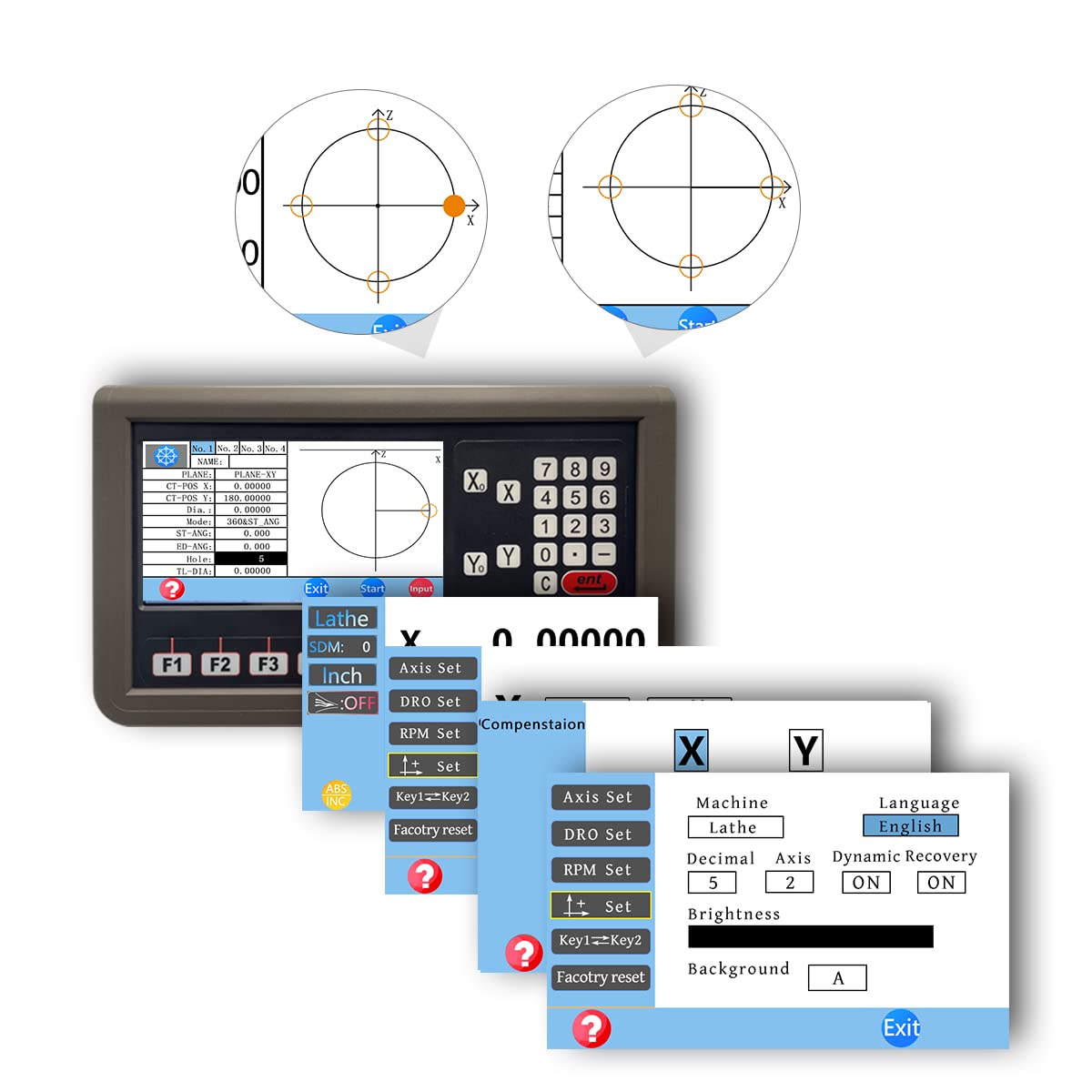 2 Axis DRO Digital Readout RPM Display Magnetic Scale Encoder Set 5um Bridgeport Lathe DRO DIY Set .Travel Length Customized USA Stock