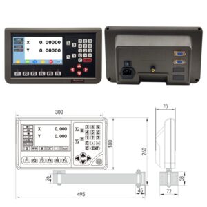 2 Axis DRO Digital Readout RPM Display Magnetic Scale Encoder Set 5um Bridgeport Lathe DRO DIY Set .Travel Length Customized USA Stock