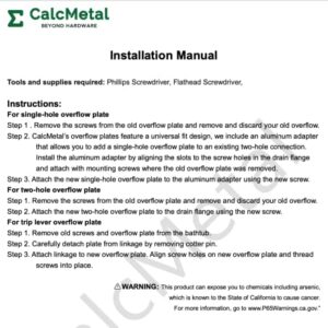 CalcMetal Dual Hole Bathtub Drain Overflow Plate with Two Matching Screws, Easy to Install, Satin Nickel