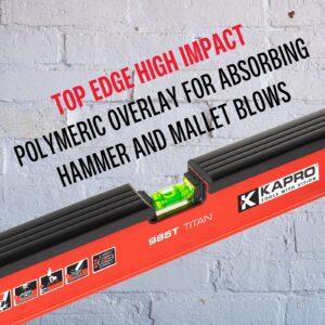 Kapro - 985T & 724 Masonry Level Set - 48" & 10" Levels - Non-Magnetic - Features Hand Calibrated Acrylic Vials, Dual-View Plumb Site & Shock Absorbing End Caps - VPA Tested