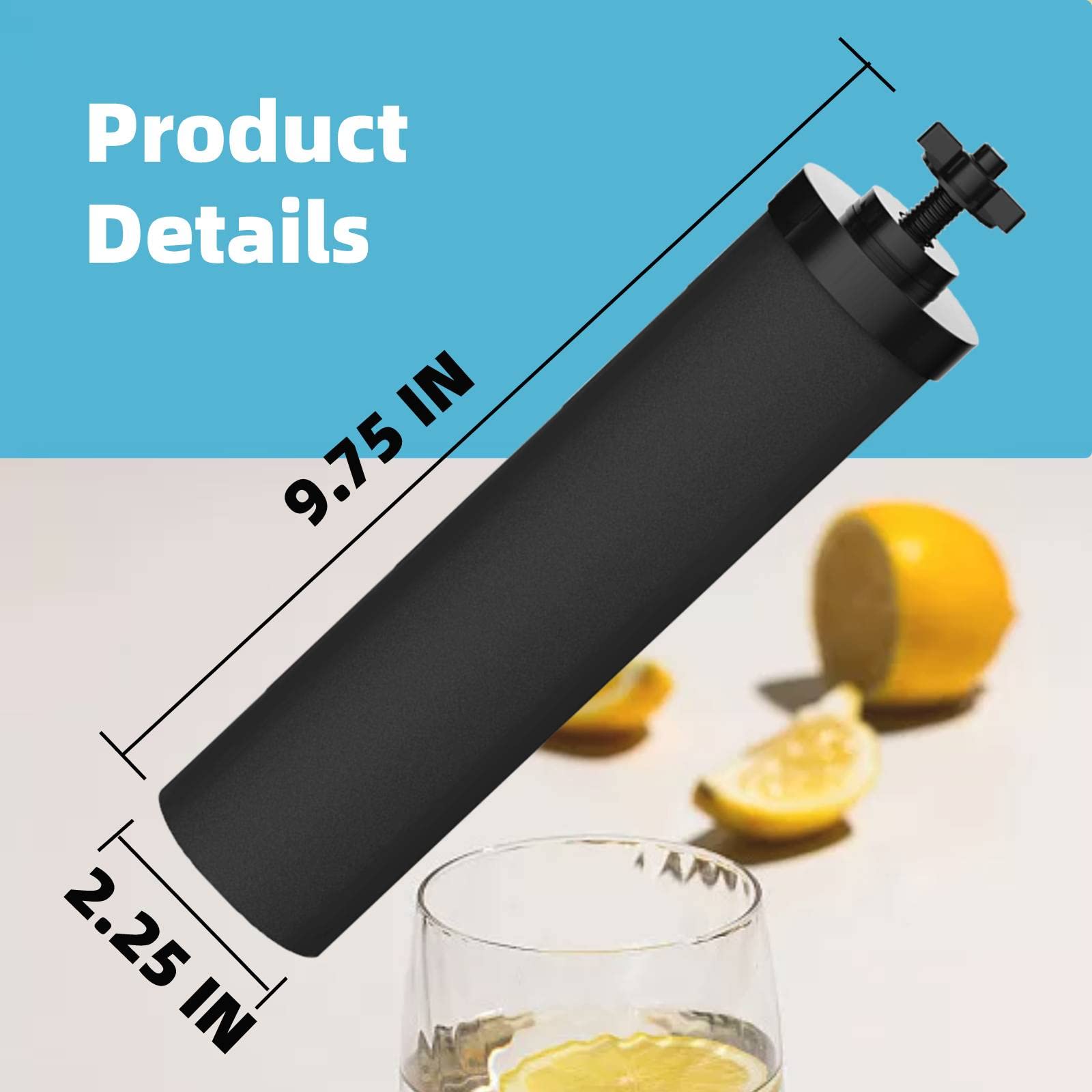 2Pc LEWELLRY Compatible with Black Purification Elements, Compatible with Gravity Filter System, Alexapuree Travelr Filter