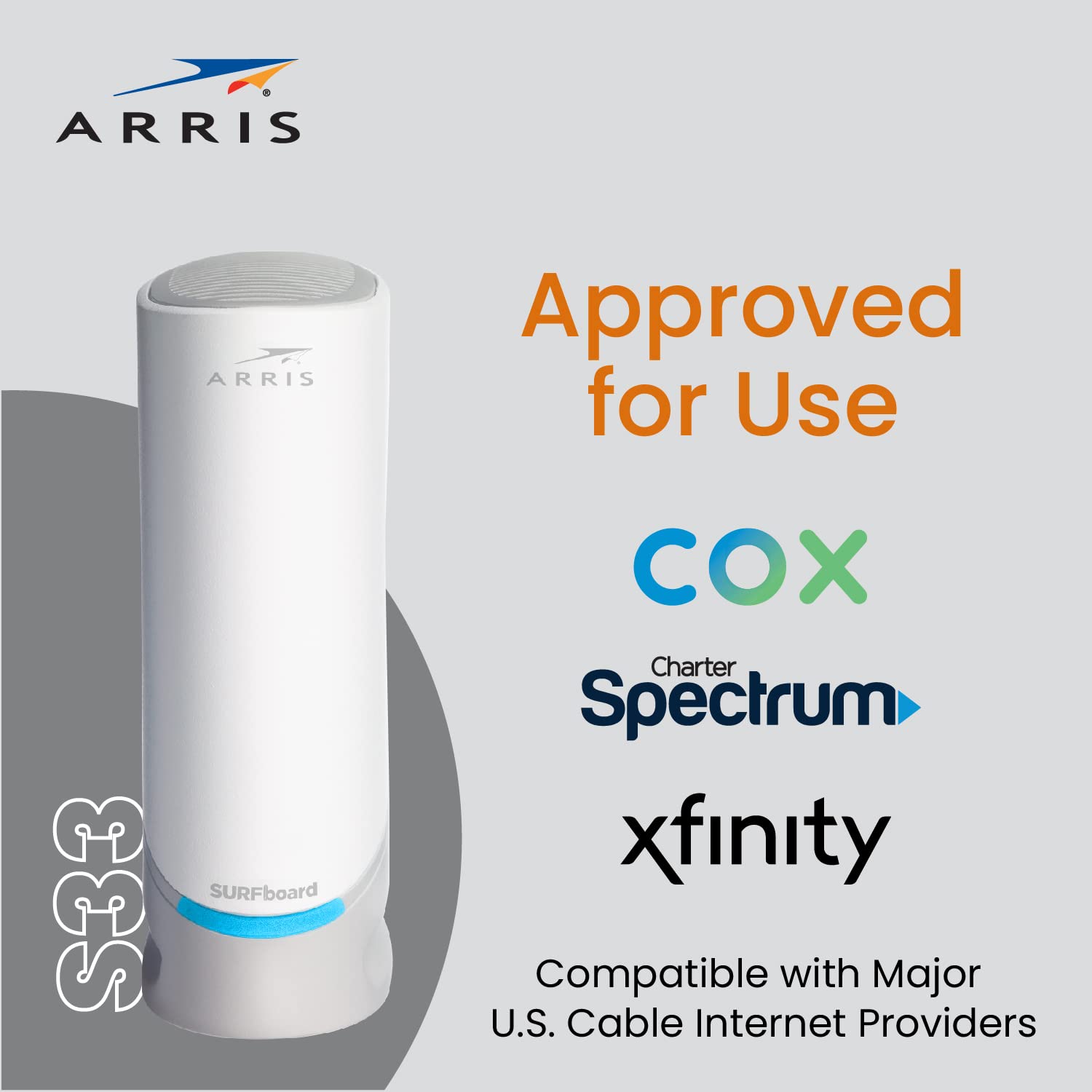 ARRIS Surfboard S33 DOCSIS 3.1 Multi-Gigabit Cable Modem + ARRIS Surfboard SB8200 DOCSIS 3.1 Cable Modem