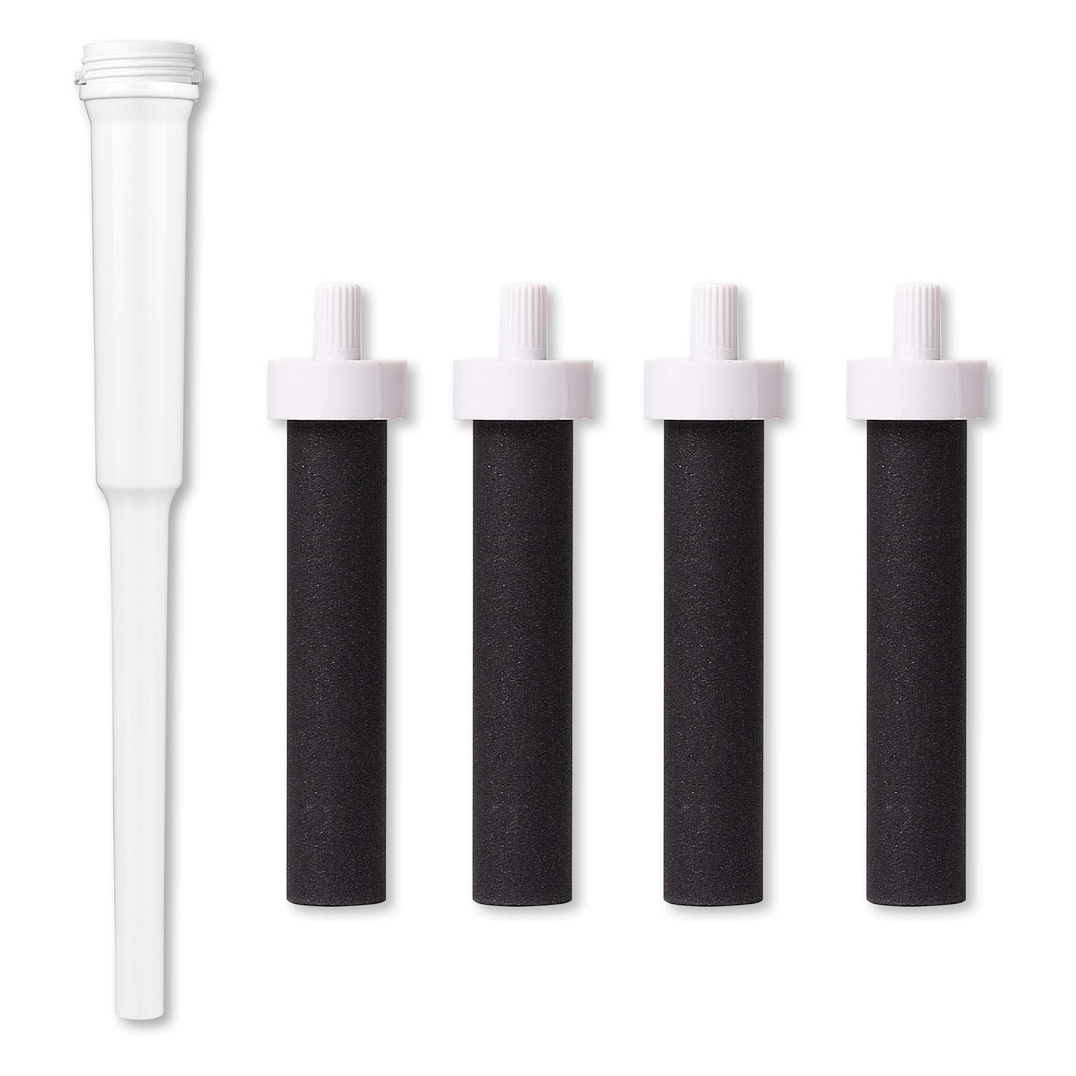 KQUIX Water Bottle Filter for Brita Water Bottle, Brita Water Filter Bottle Replacement Parts, Plastic Water Filter Straw with 4Pcs Water Bottle Filters.