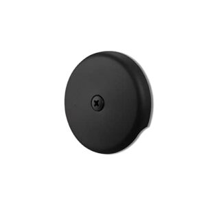 calcmetal single hole bathtub drain overflow plate with one matching screws, easy to install, matte black