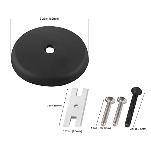 CalcMetal Single Hole Bathtub Drain Overflow Plate with One Matching Screws, Easy to Install, Matte Black