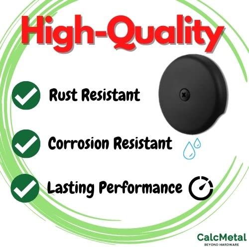 CalcMetal Single Hole Bathtub Drain Overflow Plate with One Matching Screws, Easy to Install, Matte Black