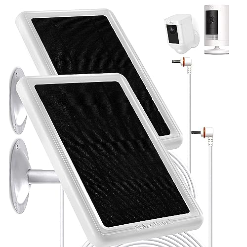 Super Solar Panel Charger for Stick Up Cam 2nd & 3rd Gen for Spotlight Cam Battery, Quick Charge Output 5.5V 4.5W, DC 3.5mm Barrel Plug (1 Pack) White