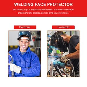 CUBTOL Face Mask Welding Argon Grinding Welder Heat Flip-up Guard Hat Weld Working Arc Clamshell Insulation Red with for Accessory All Face Helmet Practical Hood Adjustable Welding Helmet