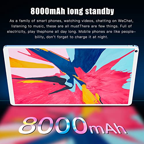 Qinlorgo Tablet PC, Tablet 8 Inch 1960x1080 IPS Blue Screen Octa Core CPU Processor for Home Travel (US Plug)