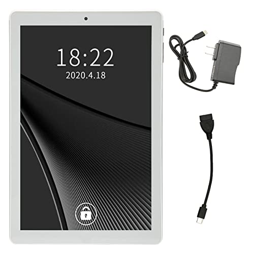 Qinlorgo Tablet, 8 Cores Support Multiple Languages for 11 10 Inch Silver Dual Card Dual Standby Tablet Male for Home Work (US Plug)