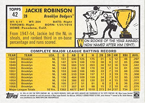 2022 Topps Archives #42 Jackie Robinson