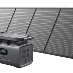 GROWATT Solar Generator, Portable Power Station 1512Wh with 200W Solar Panel, 4 x 110V/2000W AC Outlets (4000W Peak), Fast Solar Charging, Emergency Power Backup for Outdoor Camping, Home, RV