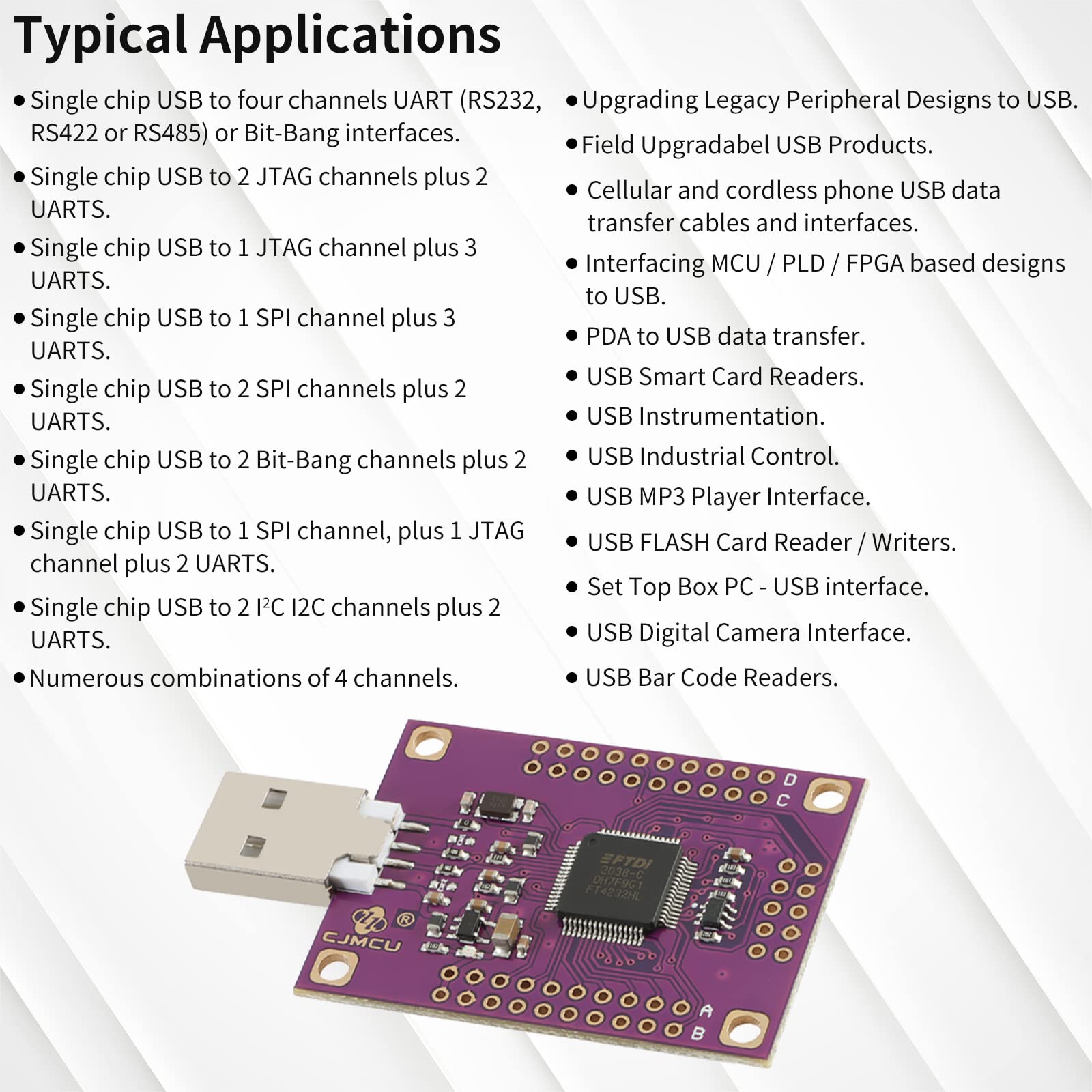 EC Buying FT4232HL 4 Channel USB to Serial Adapter FTDI FT4232 UART SPI I2C JTAG RS485 RS422 RS232 to USB High-Speed Multifunction Serial Adapter Module Support Multi Systems for Windows XP Windows 7