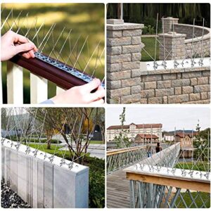 Bainser 10.8 Feet Bird Spikes Stainless Steel for Pigeons, Small Birds, Bird Deterrent Spikes Bird Repellent Spikes Kit for Fence, Roof, Windowsill