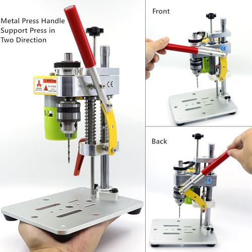 NovelLife Mini Drill Press Precision Benchtop Drilling Machine Elecric Portable Table Driller CNC 795 Motor B10 Chuck Metal Wooden DIY Jewelry Making Crafts Tool