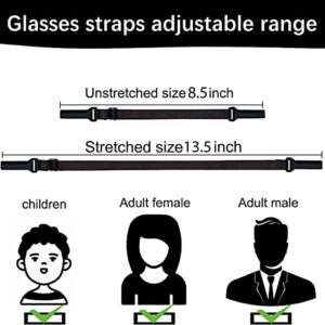 VINSONSI Glasses Strap - 3 Pcs Adjustable Eyeglass Strap and 3 Pcs Glasses Cloth Combination set - suitable for Men's and Women's Eyeglass Straps, Kids Eyeglass Straps, Sunglass Straps