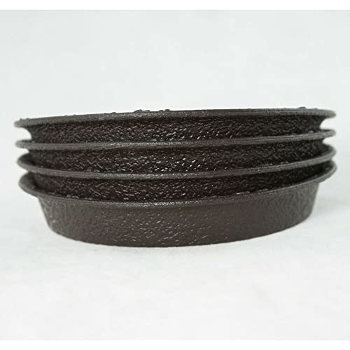 4 Pcs Round Plastic Humidity Tray for Bonsai Tree 4.25"x 4.25"x 0.5" - Dark Brown