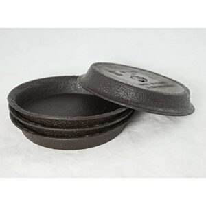 4 pcs round plastic humidity tray for bonsai tree 4.25"x 4.25"x 0.5" - dark brown