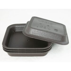 4 pcs square plastic humidity tray for bonsai tree 5.75"x 5.75"x 1" - dark brown