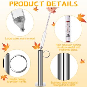 Syrup Hydrometer and Metal Test Cup Maple Syrup Tapping Kit Glass Maple Syrup Hydrometer Stainless Steel Maple Hydrometer Test Cup for Testing Maple Syrup Sugar Candy Making