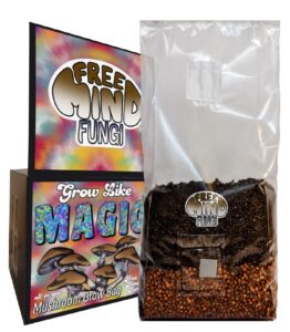 mushroom grow bag for manure loving mushrooms. 'all in one' style mushroom grow kit. over 3lbs of substrate. grow over 2lbs fresh, and 2-3oz dry like magic.