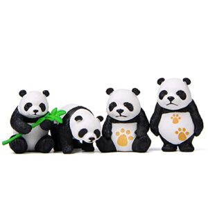 danmu 4 pack resin mini panda figurines, miniature figurines, fairy garden accessories, fairy garden supplies, fairy garden animals for fairy garden, plant pots, bonsai craft decor size l