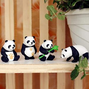 Danmu 4 Pack Resin Mini Panda Figurines, Miniature Figurines, Fairy Garden Accessories, Fairy Garden Supplies, Fairy Garden Animals for Fairy Garden, Plant Pots, Bonsai Craft Decor Size L