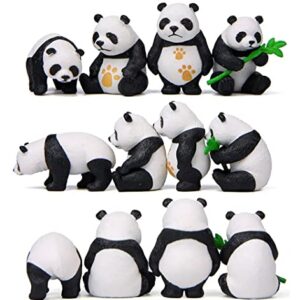 Danmu 4 Pack Resin Mini Panda Figurines, Miniature Figurines, Fairy Garden Accessories, Fairy Garden Supplies, Fairy Garden Animals for Fairy Garden, Plant Pots, Bonsai Craft Decor Size L