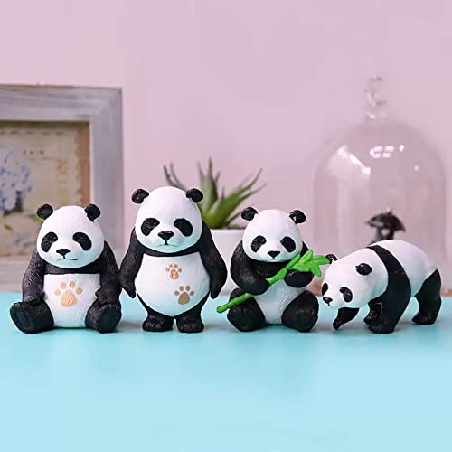 Danmu 4 Pack Resin Mini Panda Figurines, Miniature Figurines, Fairy Garden Accessories, Fairy Garden Supplies, Fairy Garden Animals for Fairy Garden, Plant Pots, Bonsai Craft Decor Size L