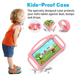 Azeyou 7 inch Android 11.0 Tablet for Kids, 2GB RAM 32GB ROM Toddler Tablet with Bluetooth, WiFi, Dual Camera, Shockproof Case, Kids APPs Pre-Installed, Parental Control, K10 Tablet Pink