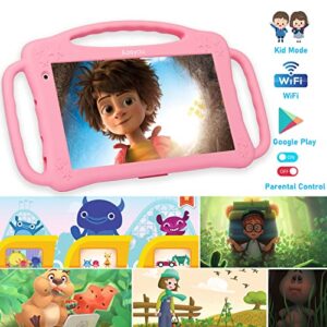 Azeyou 7 inch Android 11.0 Tablet for Kids, 2GB RAM 32GB ROM Toddler Tablet with Bluetooth, WiFi, Dual Camera, Shockproof Case, Kids APPs Pre-Installed, Parental Control, K10 Tablet Pink