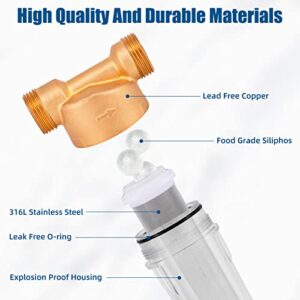 Filterelated Reusable Whole House Spin Down Sediment Water Filter,50 Micron Flushable Prefilter Filtration, 1" MNPT + 3/4" FNPT + 3/4"MNPT, Lead-Free Brass,BPA Free