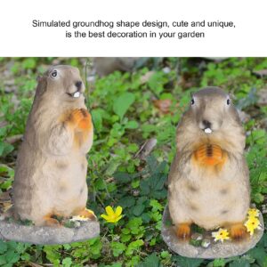 Groundhog Small Ornaments, Cute Animal Model Ornaments Micro Landscape Props Bonsai Ornaments Resin Crafts Suitable for Outdoor Garden