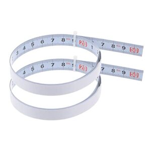 harfington 2pcs self adhesive tape measure 50cm metric left to right reading sticky measuring tape steel workbench ruler, white