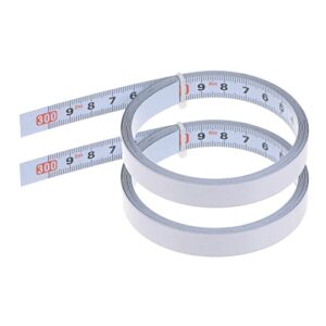 harfington 2pcs self adhesive tape measure 300cm metric right to left read sticky measuring tape steel workbench ruler, white