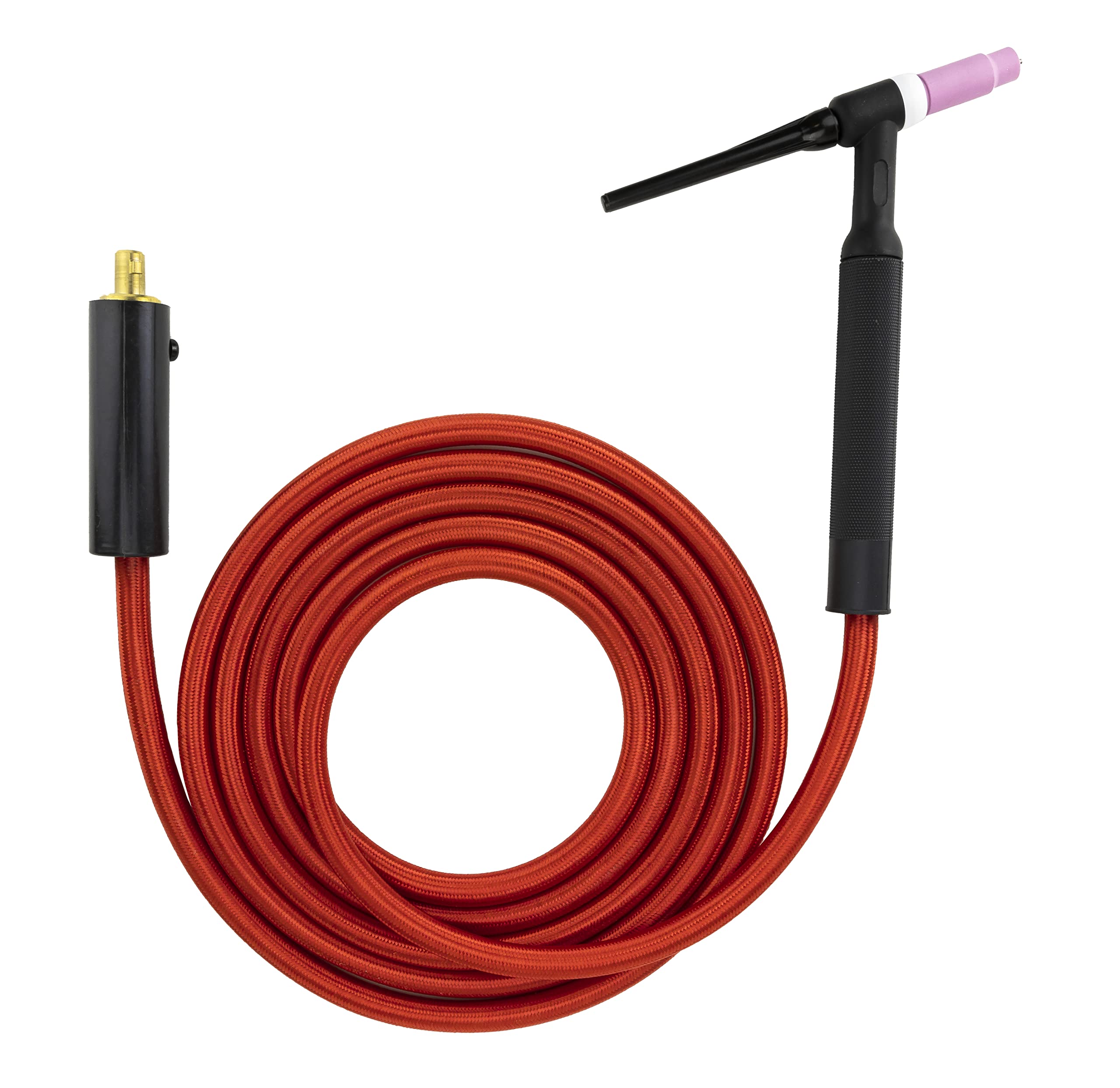 26F Series - 200 Amp - Air Cooled - Flexible Head TIG Torch - 25 feet 1-Piece SÜA®Flex Cable - INLINE Gas Dinse 35-70 Connector - (Welders with Gas Solenoid)