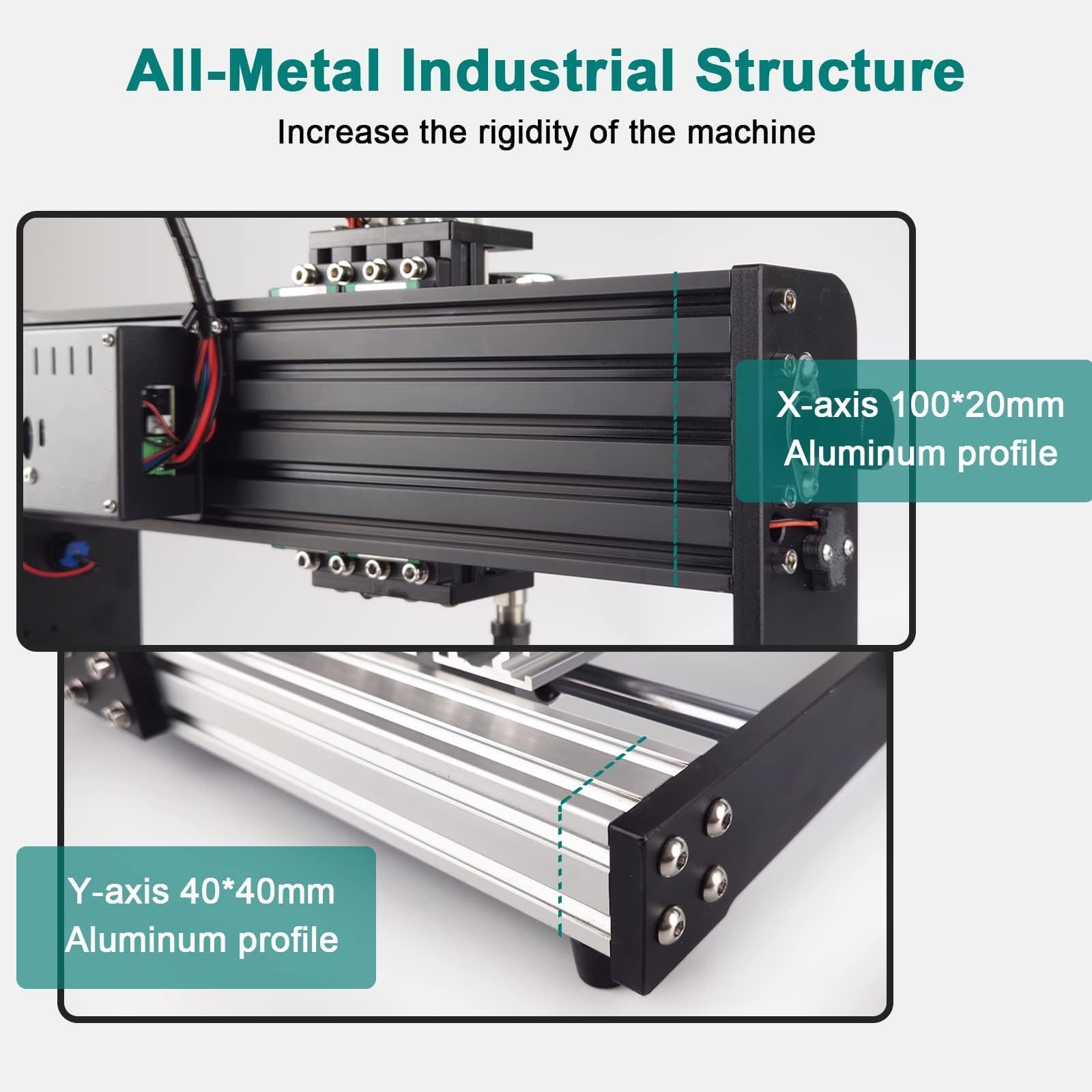 All-Metal CNC Router Machine 3020-Evo, AnoleX X&Z-axis Dual Steel Guide Rails CNC Router Kit with 300W Spindle, Limit Switches & Emergency-Stop for Metal Wood Acrylic MDF Carving Cutting