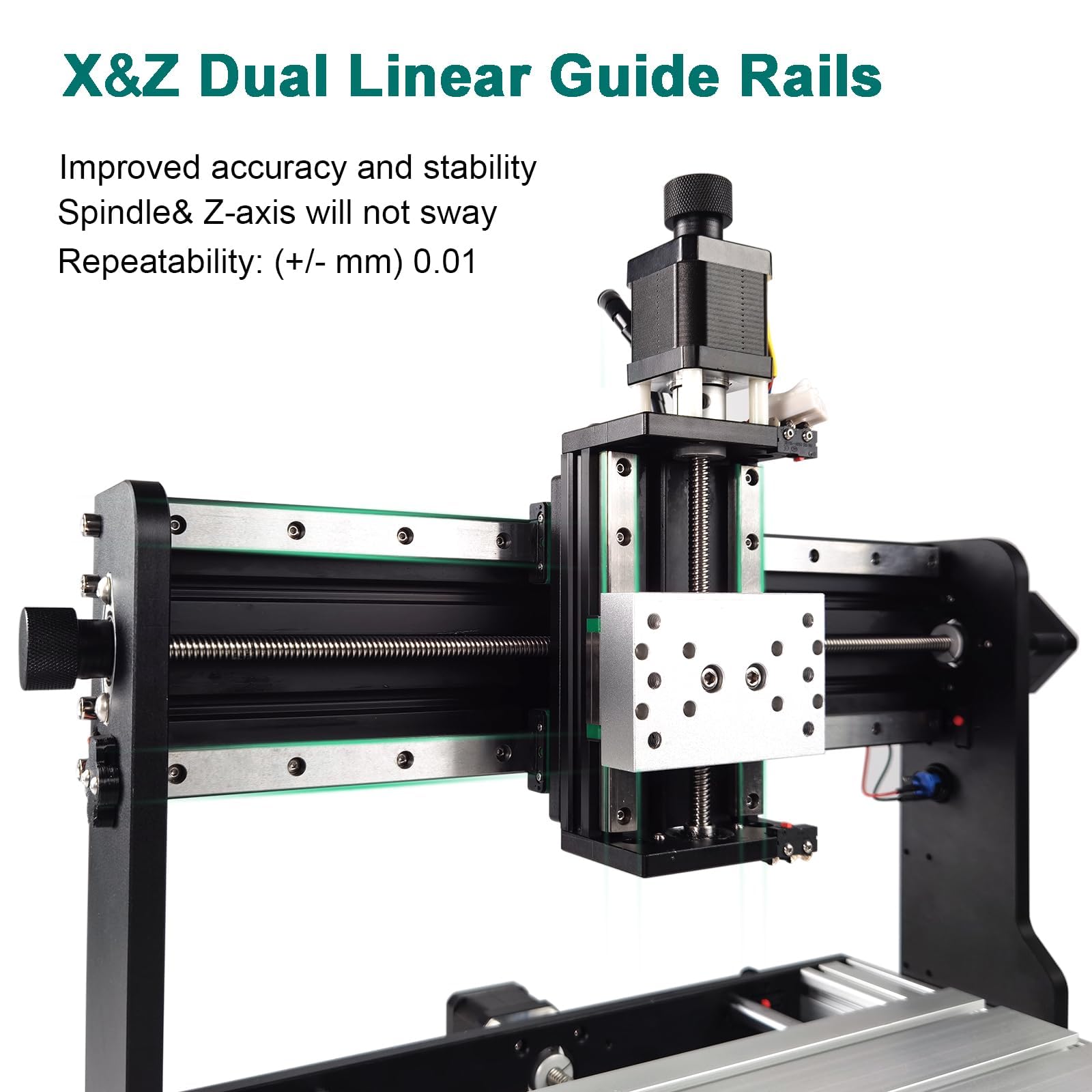 All-Metal CNC Router Machine 3020-Evo, AnoleX X&Z-axis Dual Steel Guide Rails CNC Router Kit with 300W Spindle, Limit Switches & Emergency-Stop for Metal Wood Acrylic MDF Carving Cutting