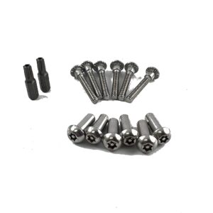 Harris Hardware 90202 T27 Torx Security Stainless Steel 10/24 Threaded Shoulder Bolts and Barrel Nuts for a 1-1/4 in. Panel and 2 Torx Bits