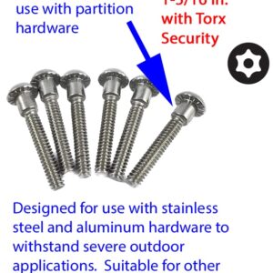 Harris Hardware 90202 T27 Torx Security Stainless Steel 10/24 Threaded Shoulder Bolts and Barrel Nuts for a 1-1/4 in. Panel and 2 Torx Bits