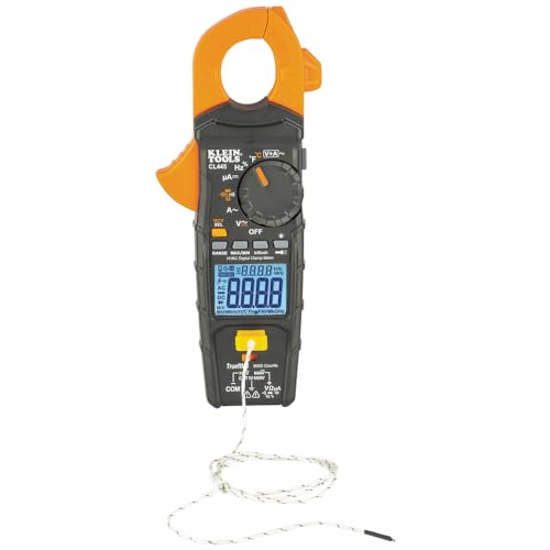 Klein Tools CL445 HVAC Clamp Meter, Auto-Ranging TRMS, NCVT, Measures Voltage, Current, Temperature, Micro Amps, InRush and More 1 1/2-Inch Jaw