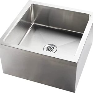 Commercial Stainless Steel Floor Mop Sink 19" x 22" x 12"