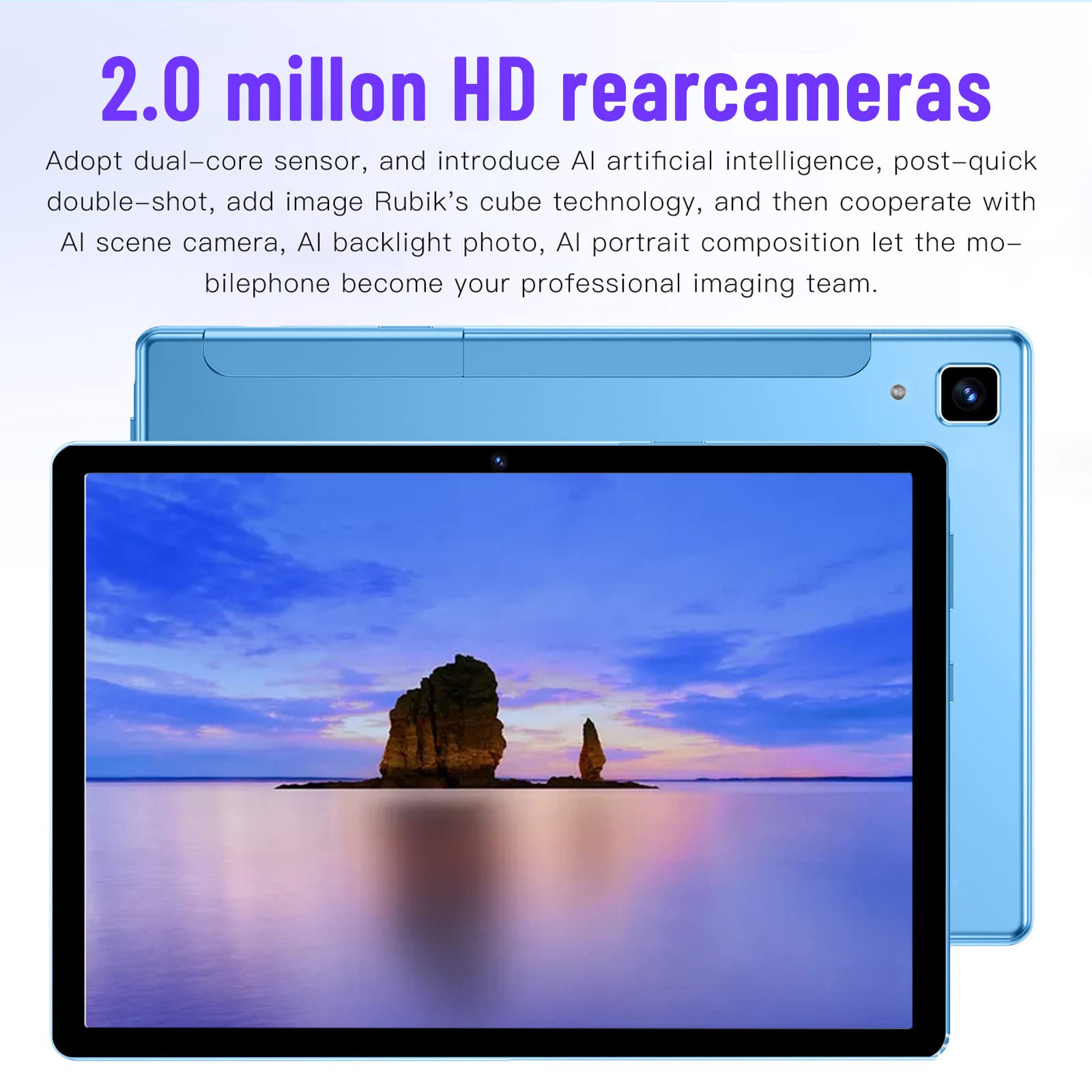 Tablet All-new Fire, 8-inch HD Display Octa-core Processor Android Tablet, 1GB RAM and 16GB ROM, TF Expansion Support Built-in WiFi Blue-tooth GPS Tablet, Dual Camera, 3000 MAH (Blue)