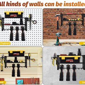 BTideas Power Tool Organizer, Drill Holder Wall Mount, Heavy Duty Garage Tool Organizer and Storage, Suitable Power Tool Organizer Wall Mount for Tool Room, Workshop, Garage (Black)